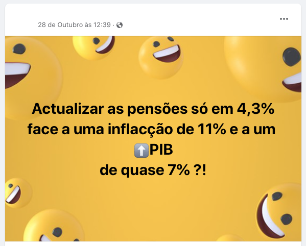 Pensões Serão Atualizadas “só Em 4 3 ” Face A Inflação De 11 E